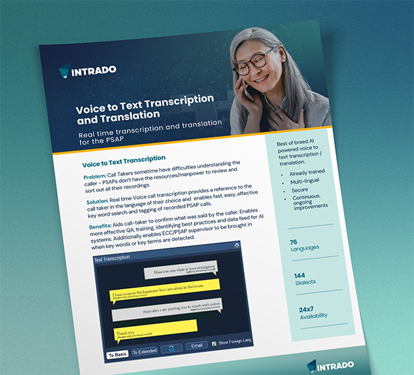 Intrado AI Enabled Voice-2-2Text Transcript + Translate | Intrado